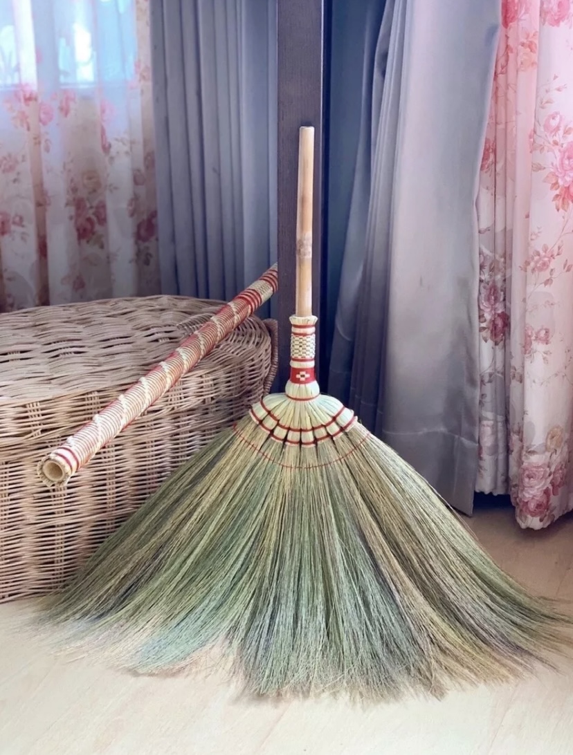 2 in 1 Natural Grass Broom Set by SN SKENNOVA -Traditional Sweeping ...